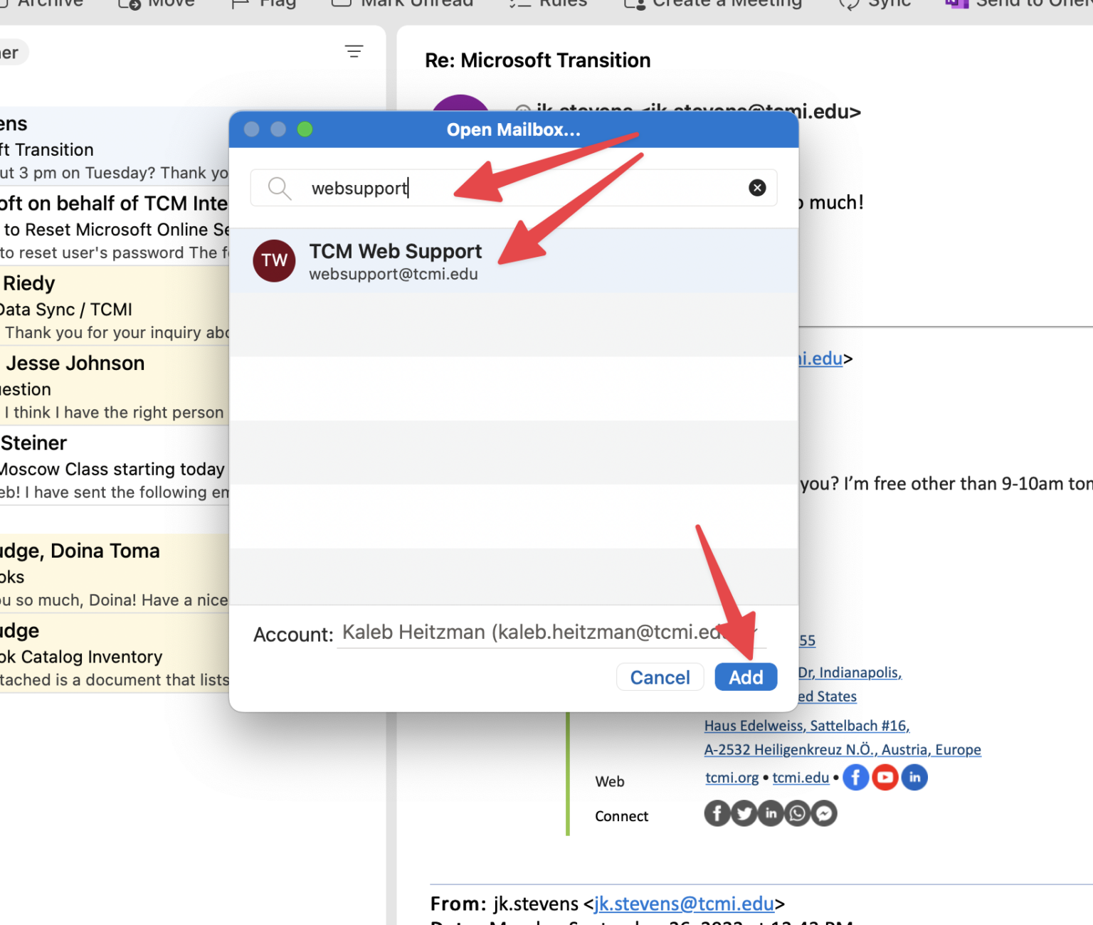 Shared Mailboxes in Outlook – TCM International Institute